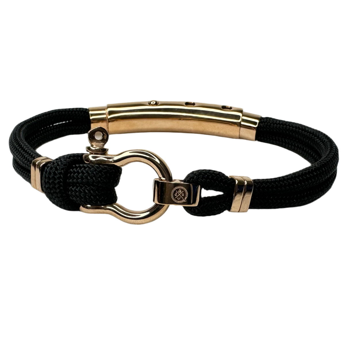 Double Cord Black SS Shackle W Knot Black / Rose Gold – Seaknots