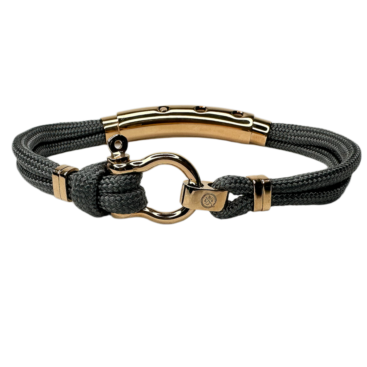 Double Cord SS Shackle W Charcoal Gray / Rose Gold – Seaknots